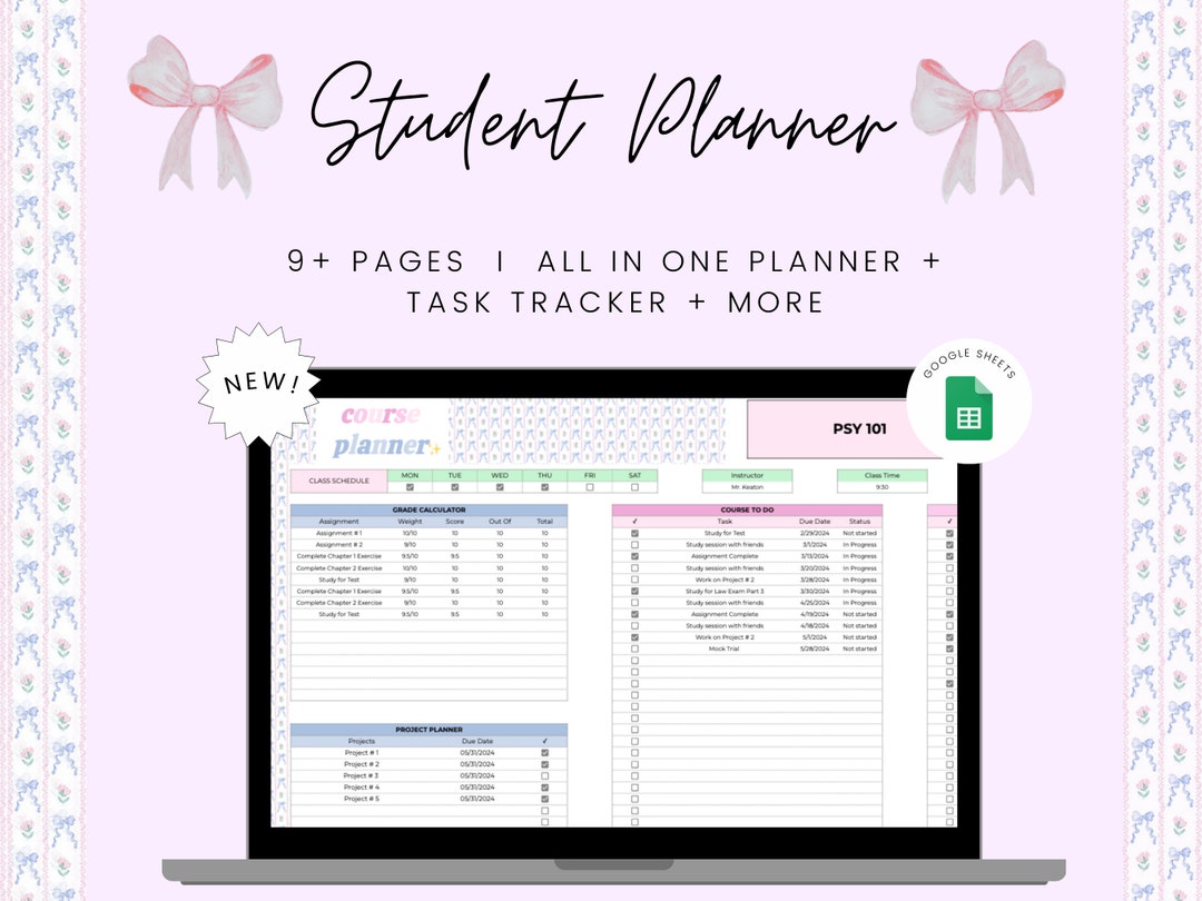 2024-2025 Academic Planner Spreadsheet | Google Sheets | Assignment ...