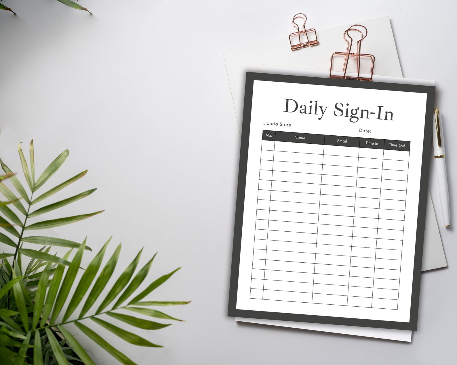 Printable Daily Sign in Sheet for Efficient Record Keeping - Instant ...