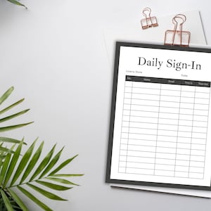 Printable Daily Sign in Sheet for Efficient Record Keeping - Instant ...