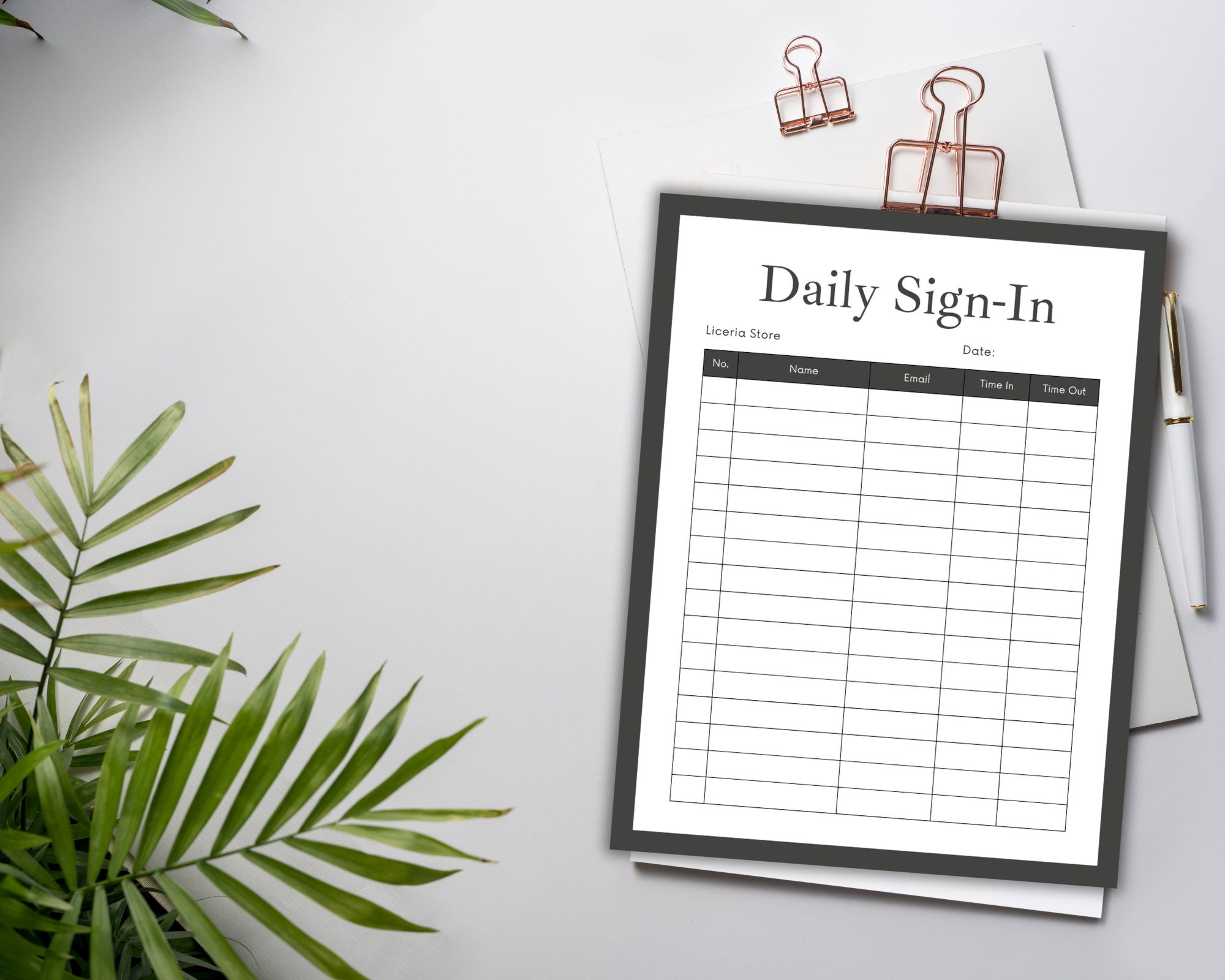 Printable Daily Sign in Sheet for Efficient Record Keeping - Instant ...