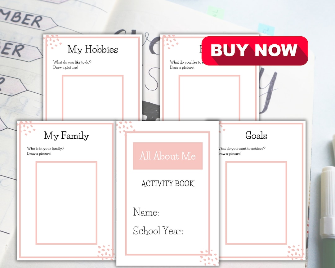 Cute About Me Journal Pages for Little Kids Printable Sign in Sheet ...