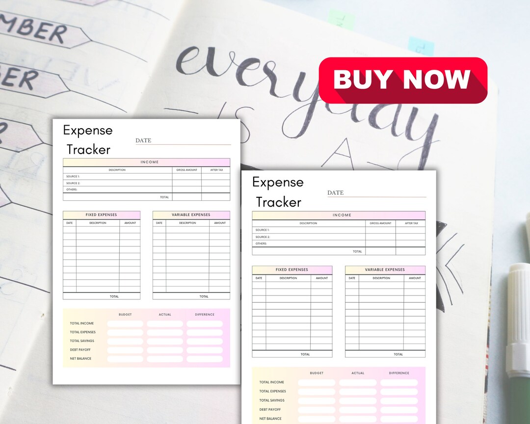 Printable Expense Tracker Organize Your Finances Effortlessly, Finance ...