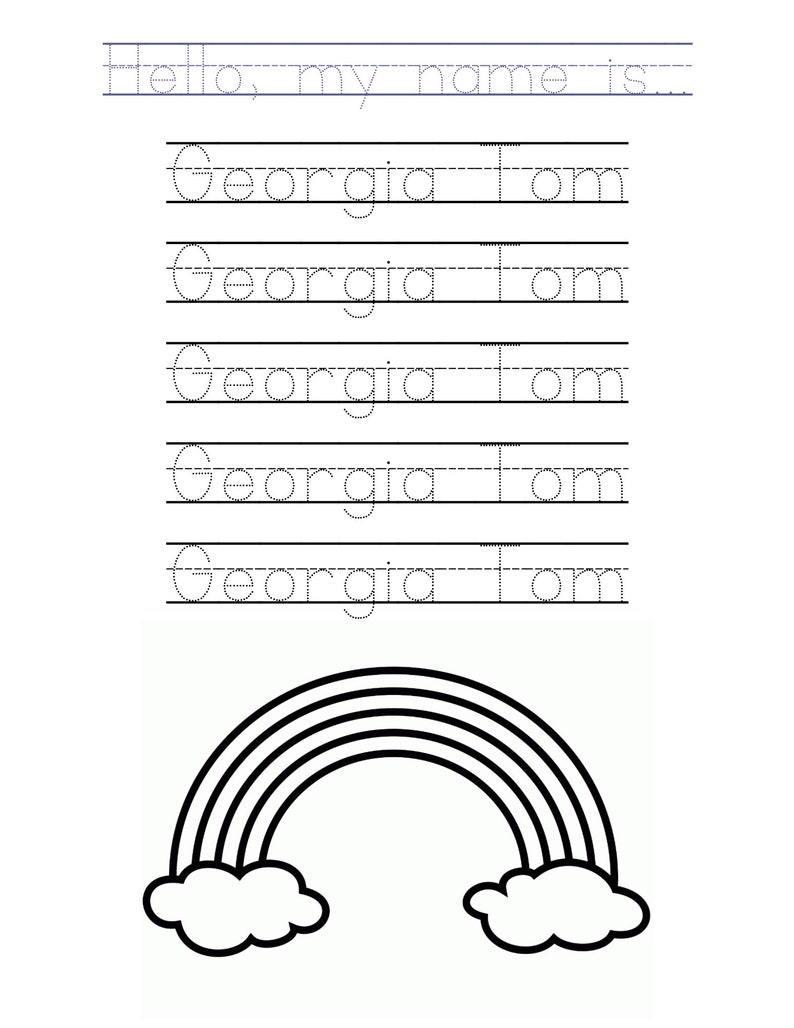 Personalized Kids Worksheet - Etsy