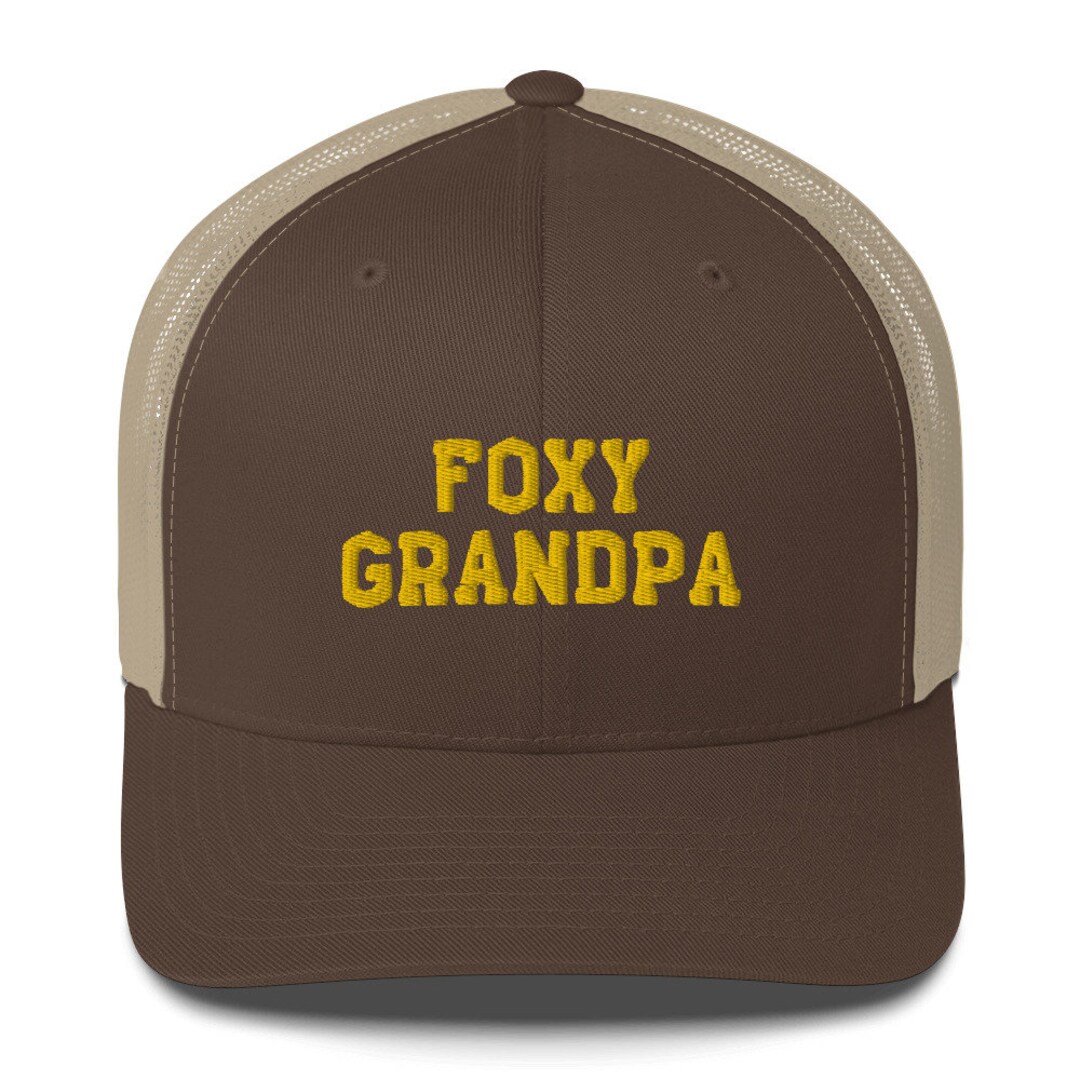 Foxy Grandpa Trucker Hat | Funny Grandpa Embriodered Mesh Back Cap ...