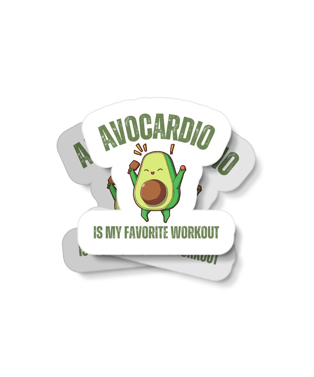 Avocado Avocardio is My Favorite Workout, Funny Exercise Sticker, Funny ...