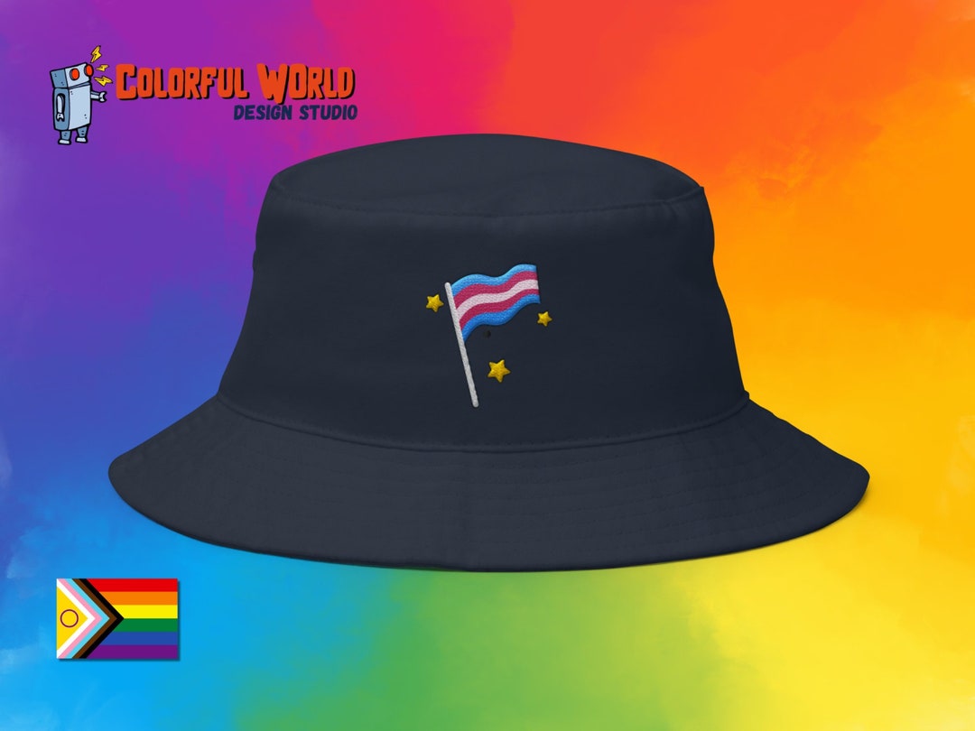 Transgender Pride Flag Bucket Hat | Cool Pride Embroidered Bucket Cap ...