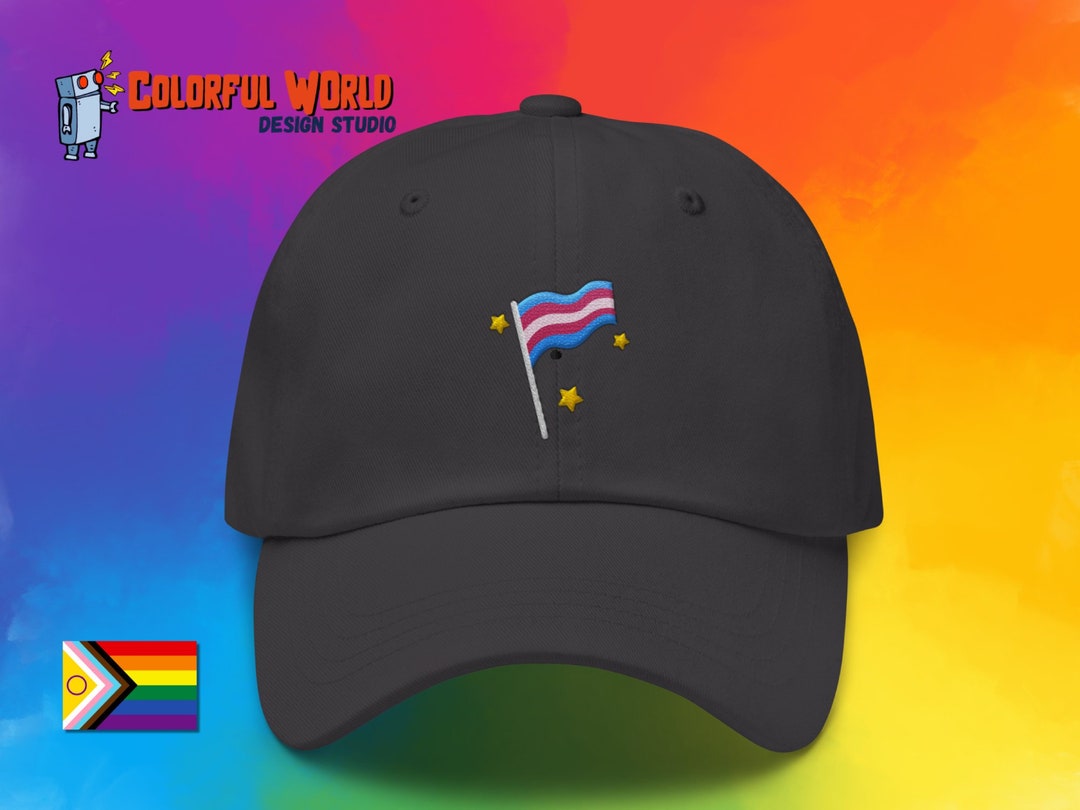 Transgender Pride Flag Cap | Cool Pride Embroidered Dad Hat | Gift for ...