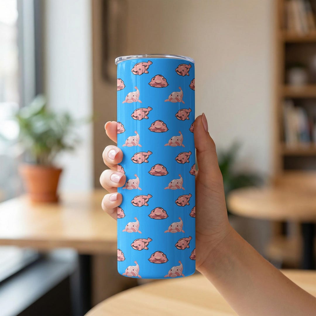 Blobfish Stainless Steel Tumbler: 20 Oz Cup With Lid & Straw - Etsy