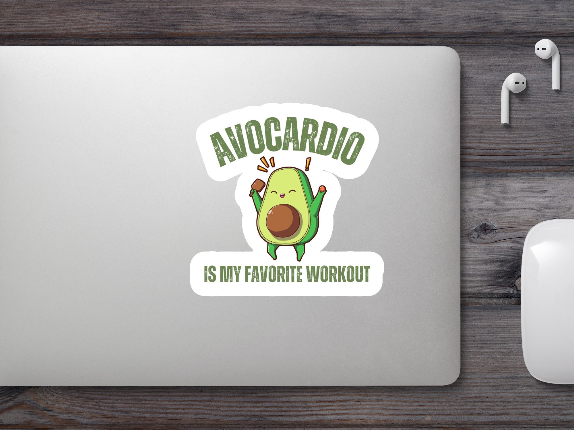 Avocado Avocardio is My Favorite Workout, Funny Exercise Sticker, Funny ...