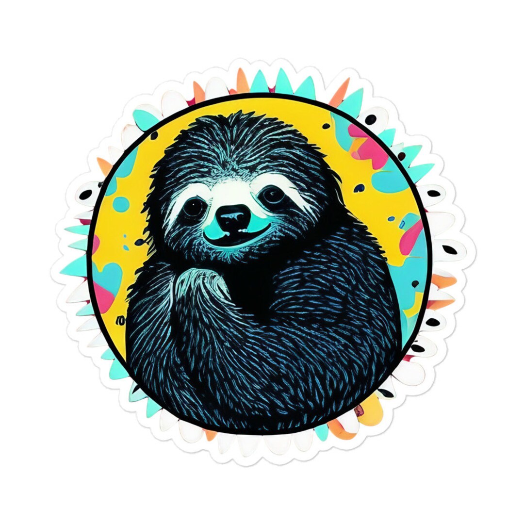 Psychedelic Sloth Love Decal | Fun Sloth Diecut Vinyl Sticker | for ...