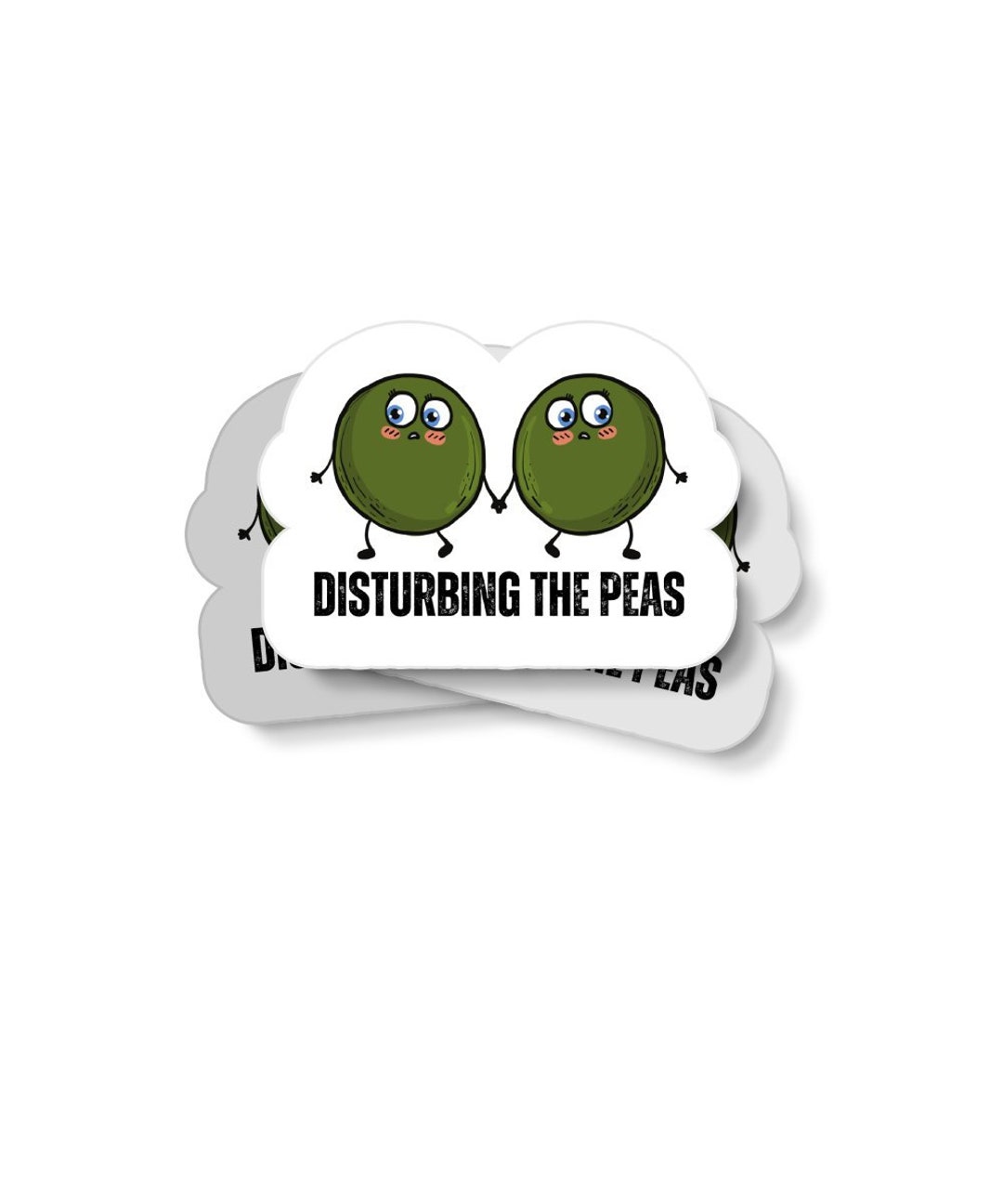 Peas Disturbing the Peas Sticker, Funny Food Stickers, Cute Food ...