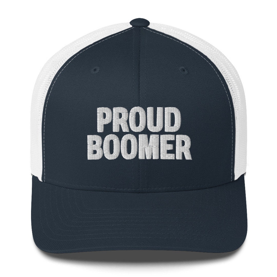 Proud Boomer Trucker Hat | Funny Baby Boomers Embriodered Mesh Back Cap ...