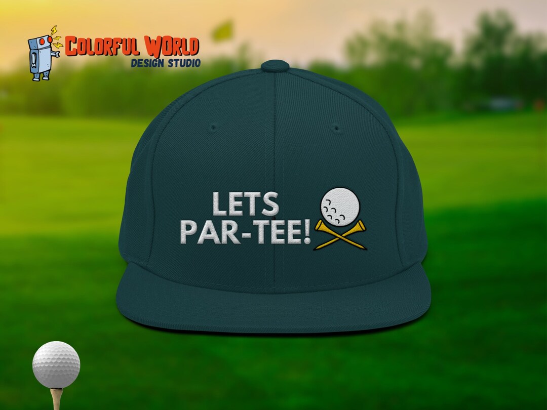 Lets Par-tee Hat Snapback Hat Funny Golf Embroidered Classic Snapback ...