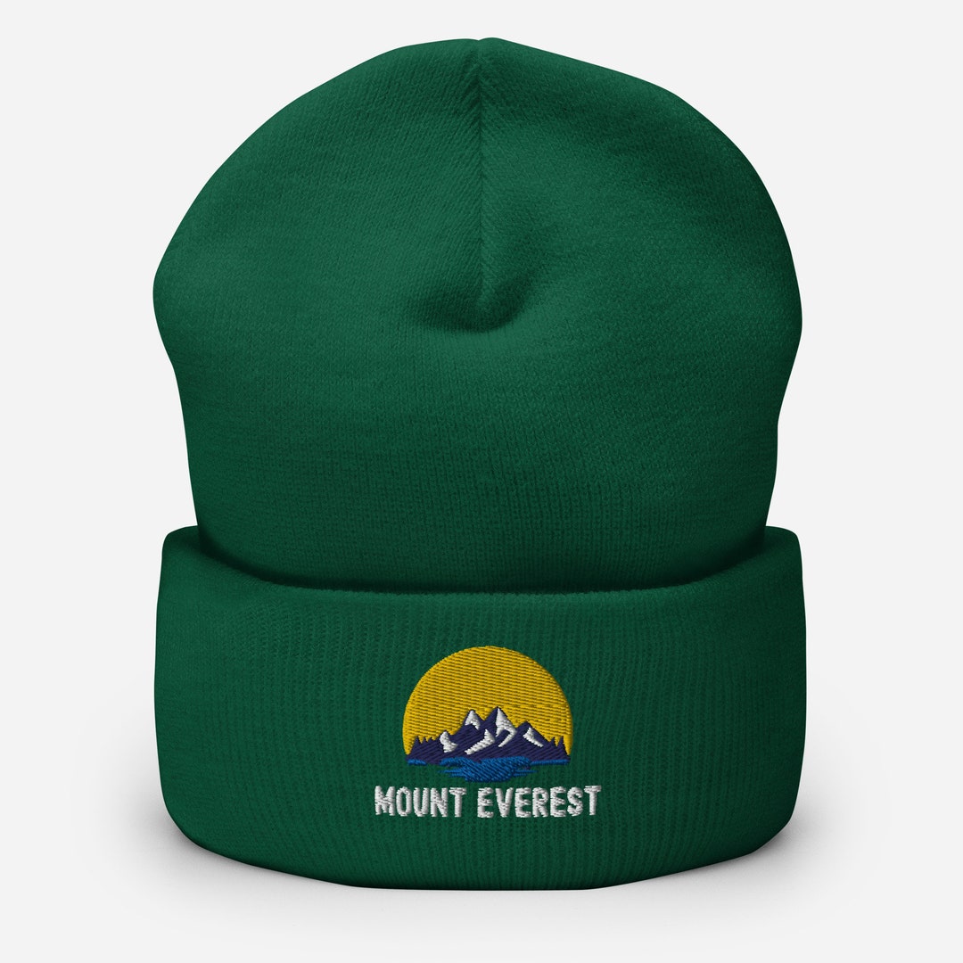 Mount Everest Beanie | Fun Hiking Embroidered Cuffed Beanie | Gift for ...