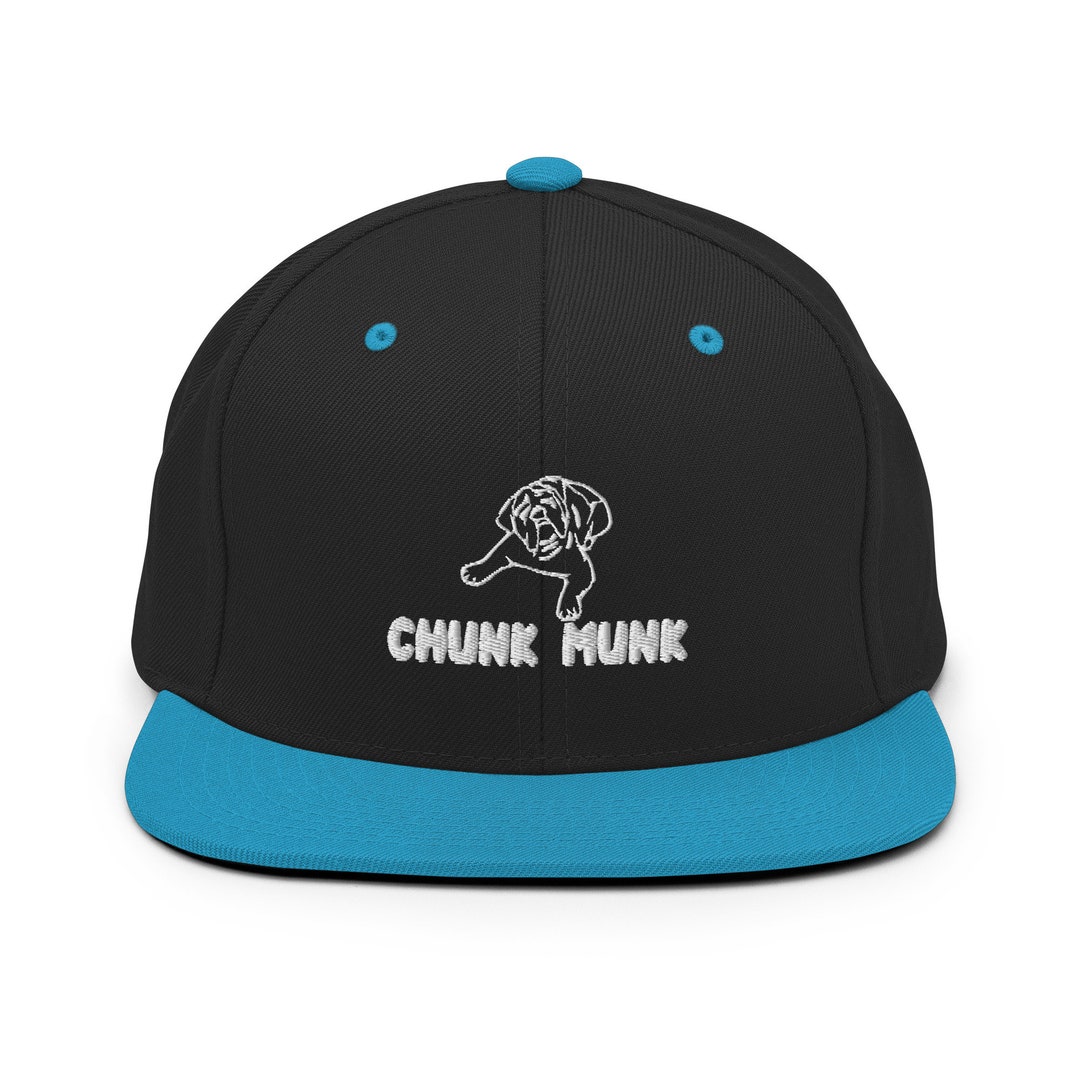 Chunk Munk English Bulldog Dark Snapback Hat Fun Bulldog Embroidered ...