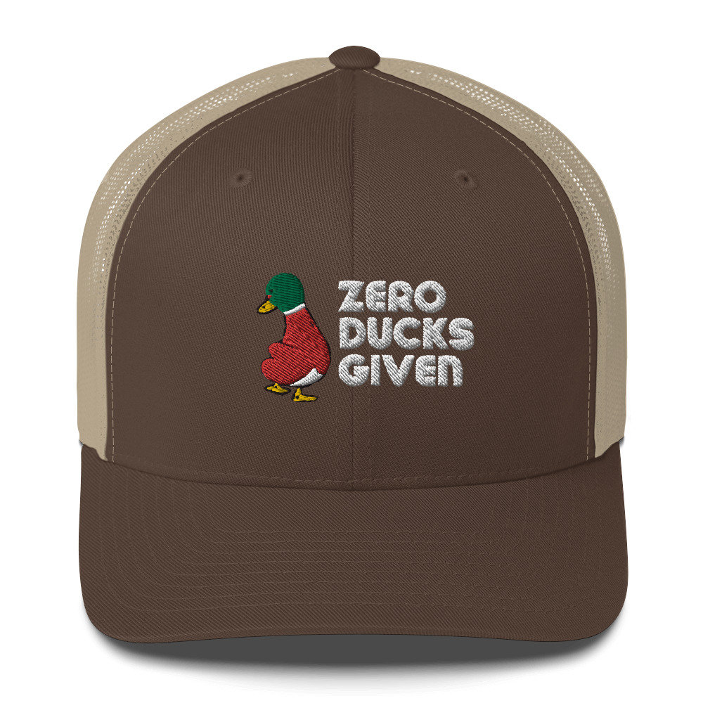 Zero Ducks Given Trucker Hat Funny Duck Embriodered Mesh - Etsy