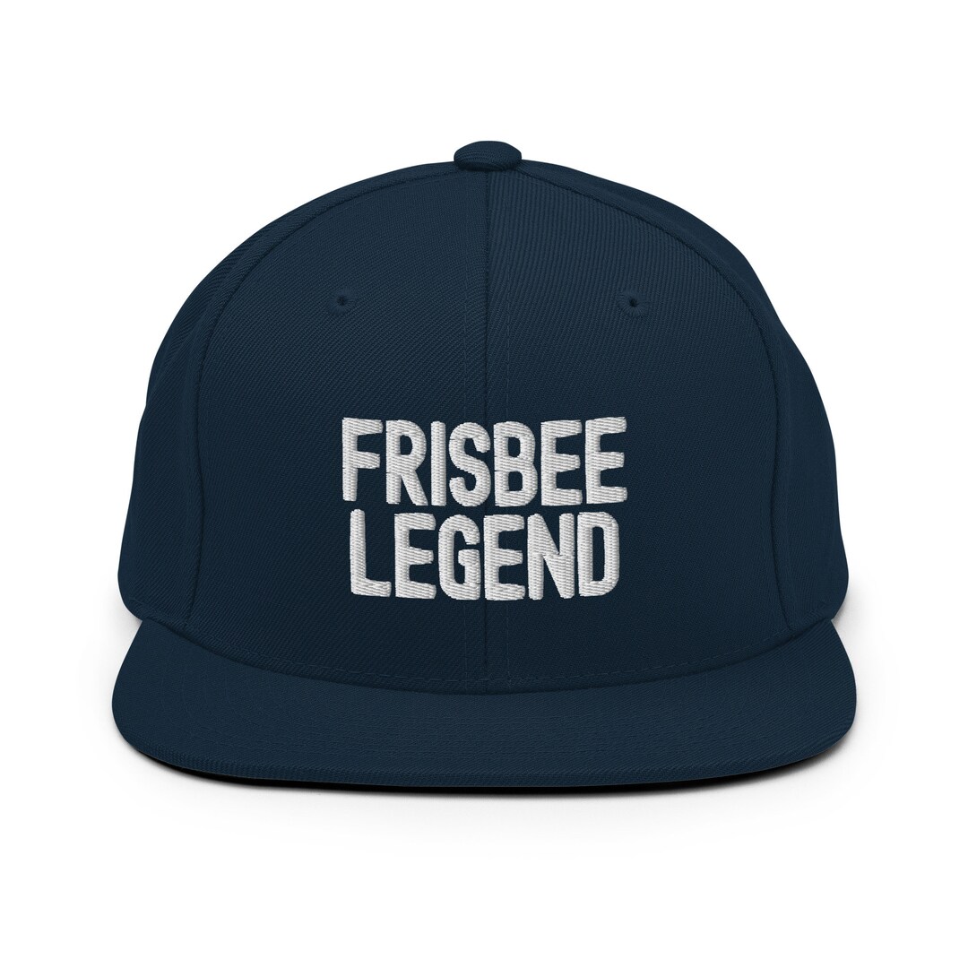 Frisbee Legend Snapback Hat Funny Frisbee Embroidered Classic Snapback ...