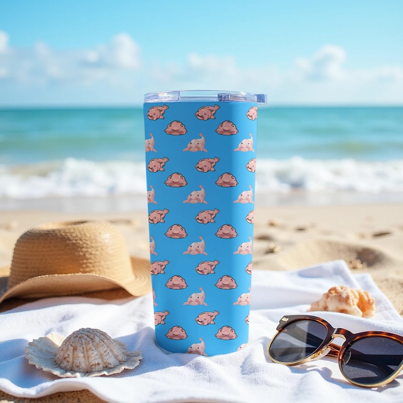 Blobfish Stainless Steel Tumbler: 20 Oz Cup With Lid & Straw - Etsy