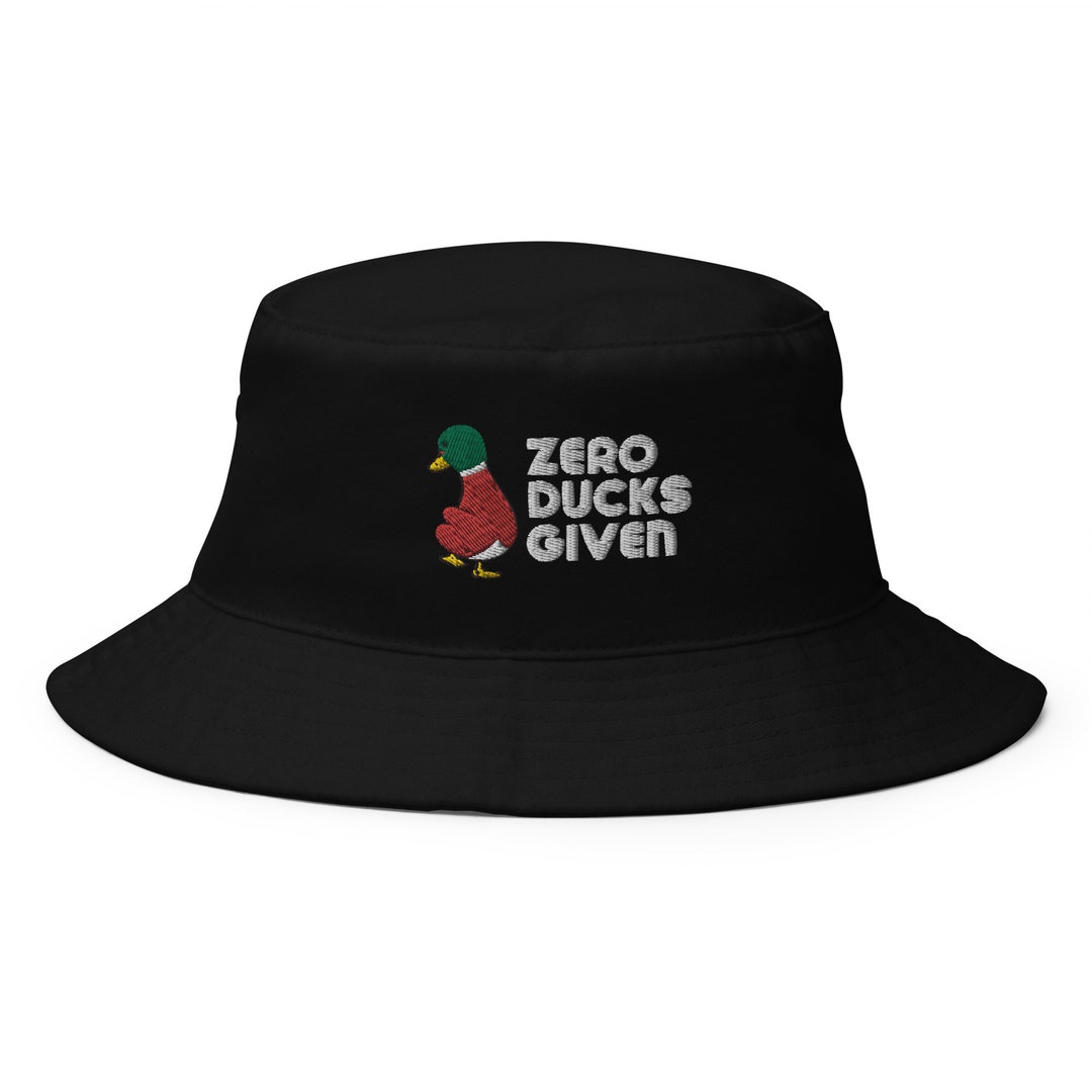 Zero Ducks Given Bucket Hat | Funny Duck Embriodered Bucket Cap ...