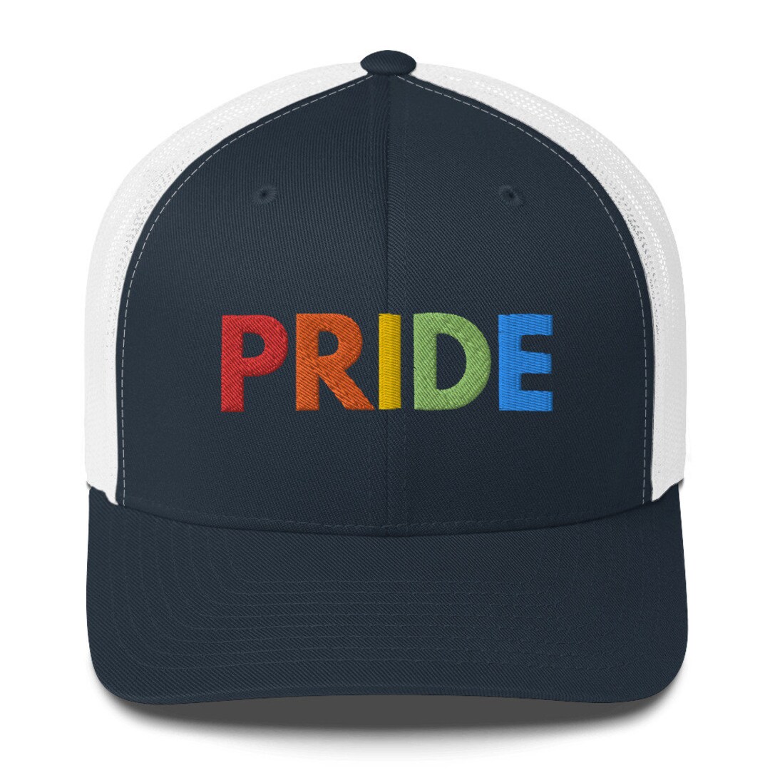 Pride Trucker Hat Fun Pride Embriodered Mesh Back Cap Gift - Etsy