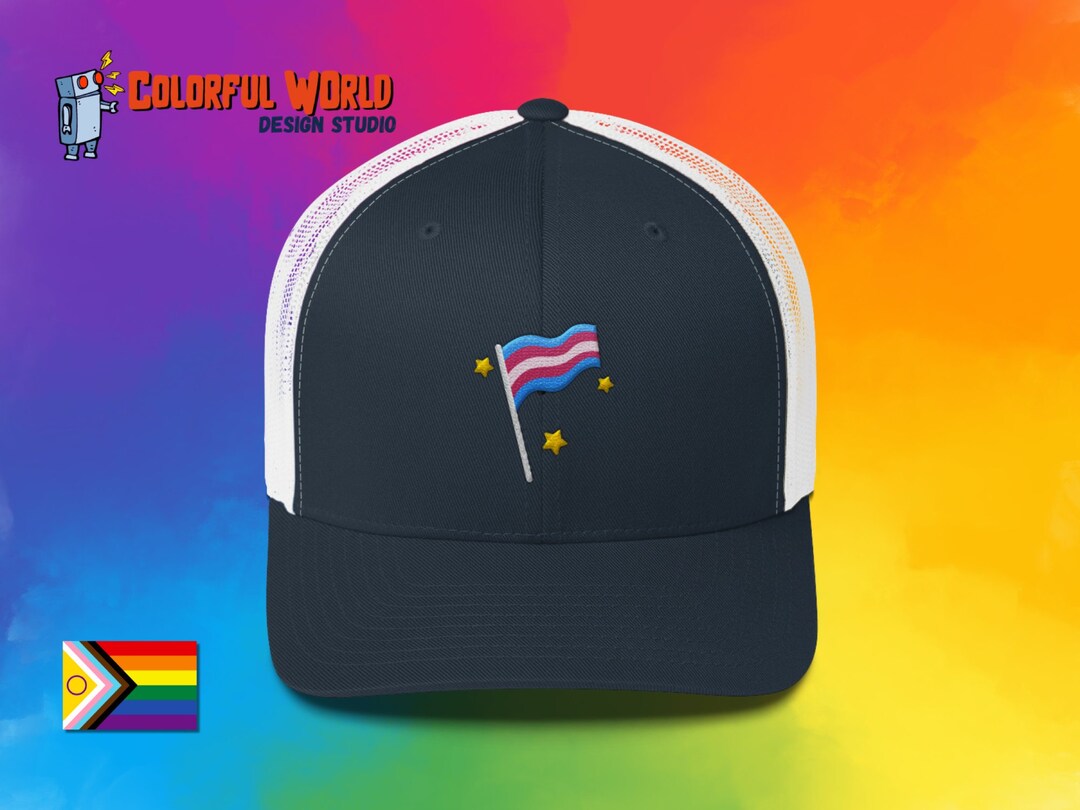 Transgender Pride Flag Trucker Hat | Cool Pride Embroidered Mesh Back ...