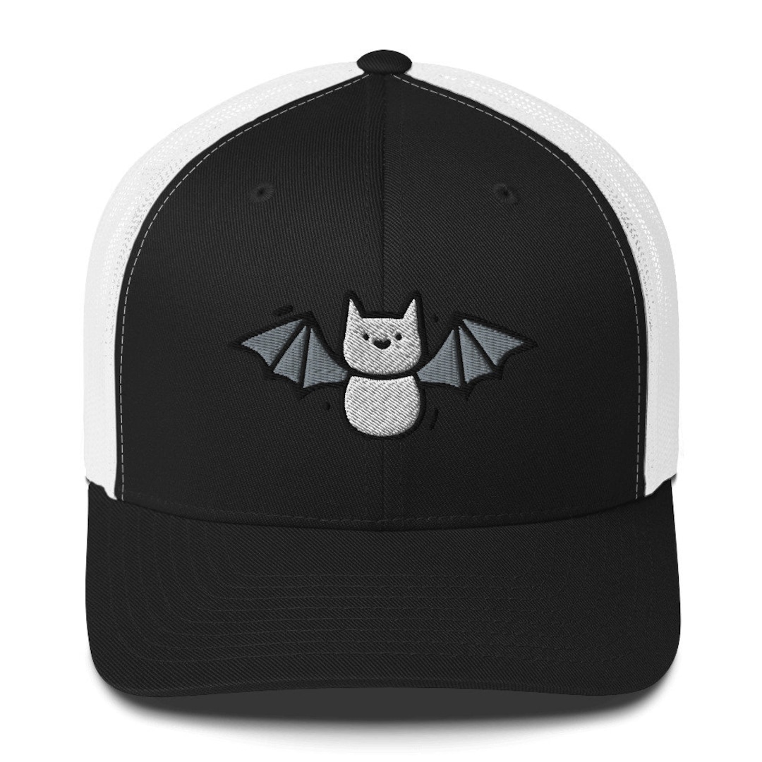 Cute Bat Trucker Hat | Cute Bat Embriodered Mesh Back Cap | Gift for ...