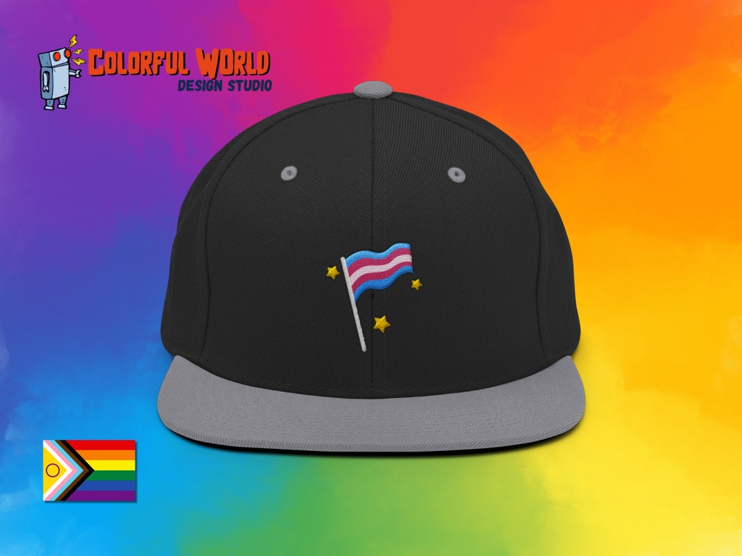Transgender Pride Flag Snapback Hat | Cool Pride Embroidered Classic ...