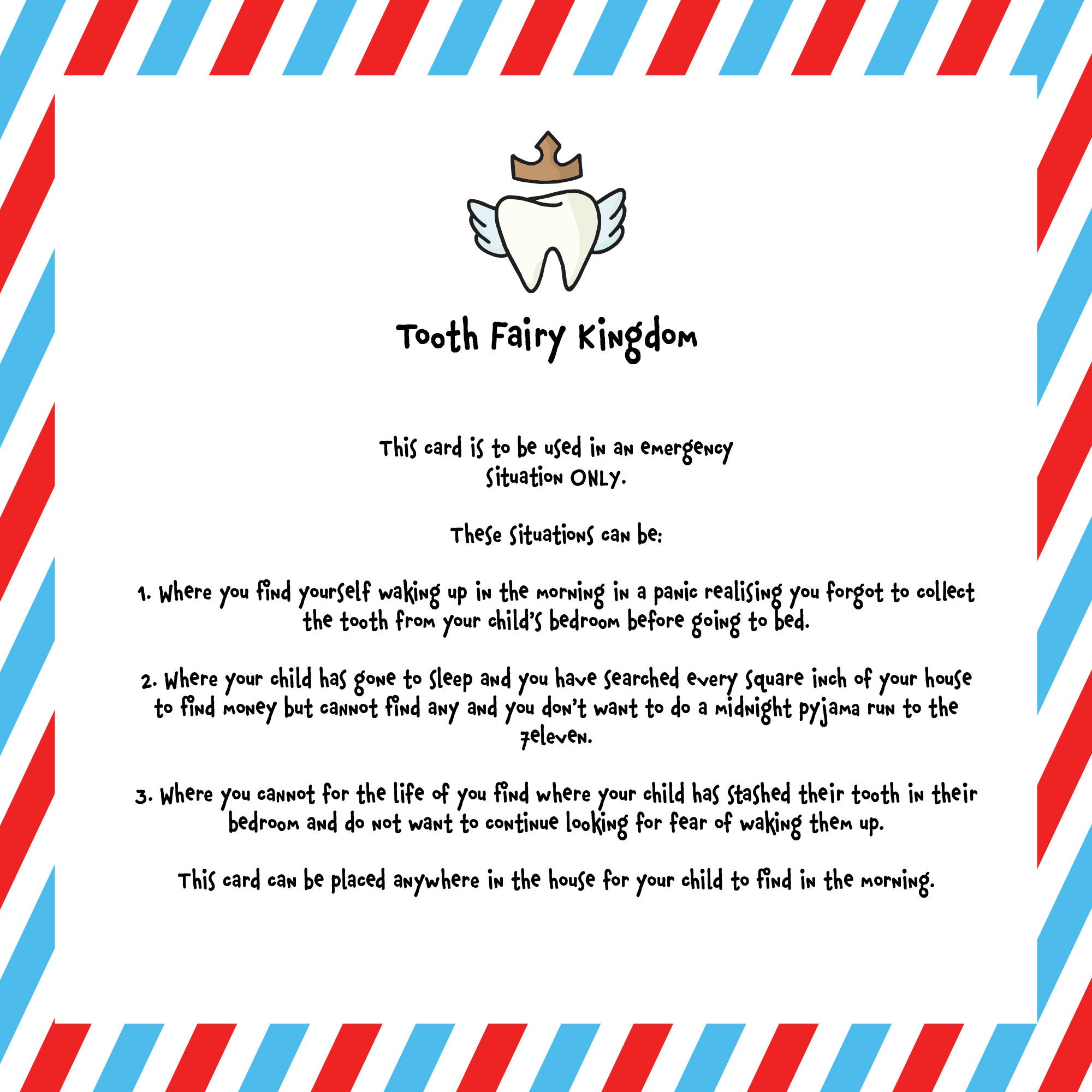 PRINTABLE Forgot the Tooth Fairy Tooth Fairy Could Not - Etsy