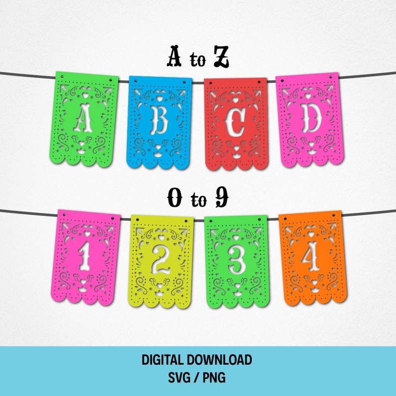 Mexican Banner SVG, Mexican Party Banner SVG, Papel Picado SVG, Cinco ...