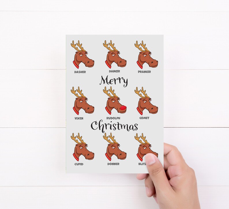 Reindeer Christmas Card Santas Reindeer Christmas Card Funny - Etsy ...