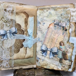 Beautiful Blue Book, Junk Journal. Unique Vintage Style Junk Journal ...