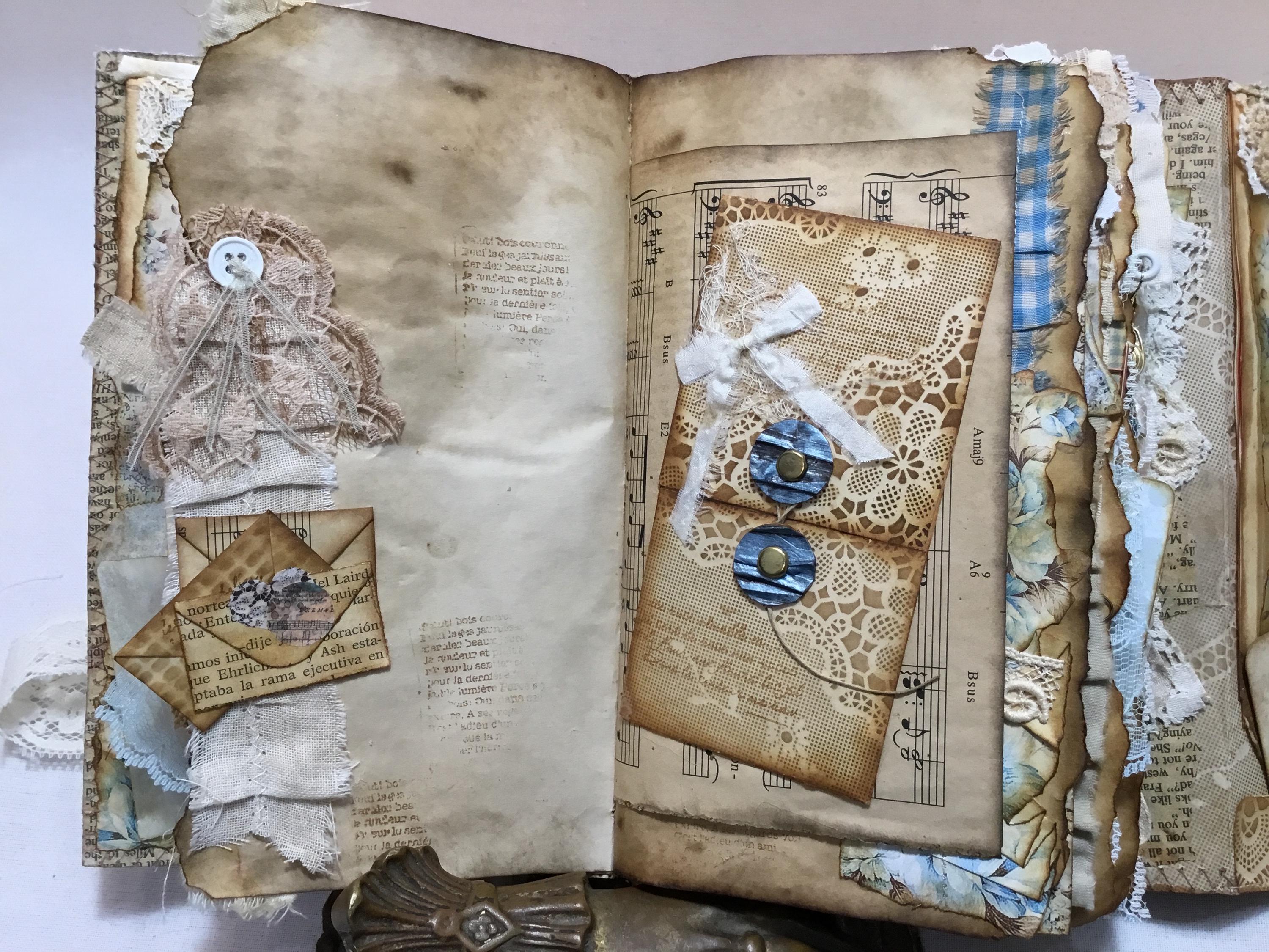 Beautiful Blue Book, Junk Journal. Unique Vintage Style Junk Journal ...