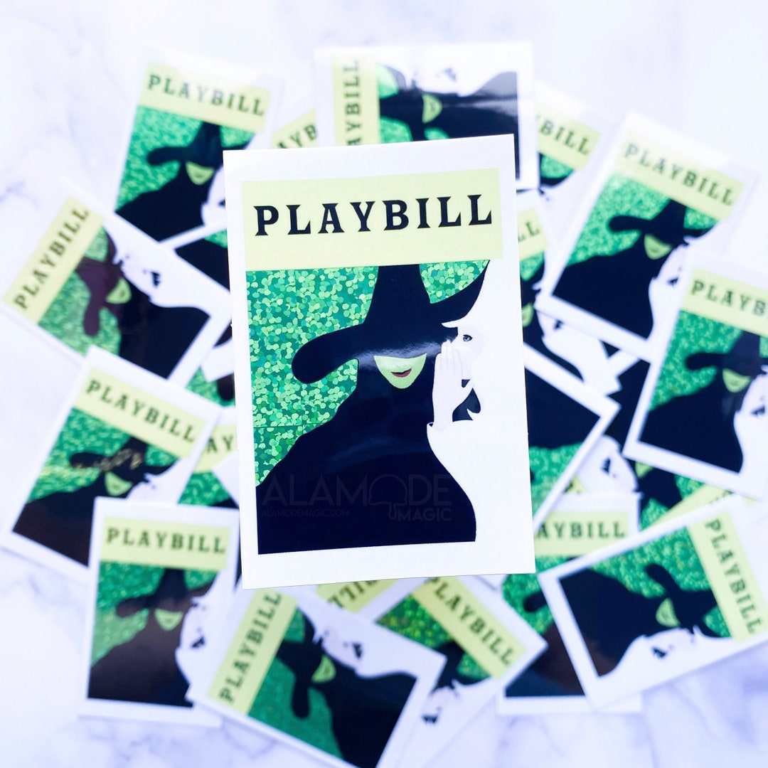 Wicked Glitter Vinyl Broadway Musical Playbill Sticker 2x3 Waterproof ...