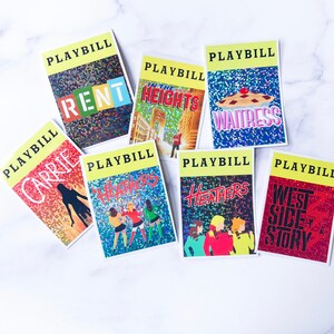 Broadway Musical Glitter Playbill Stickers 2x3 Waterproof Vinyl - Etsy