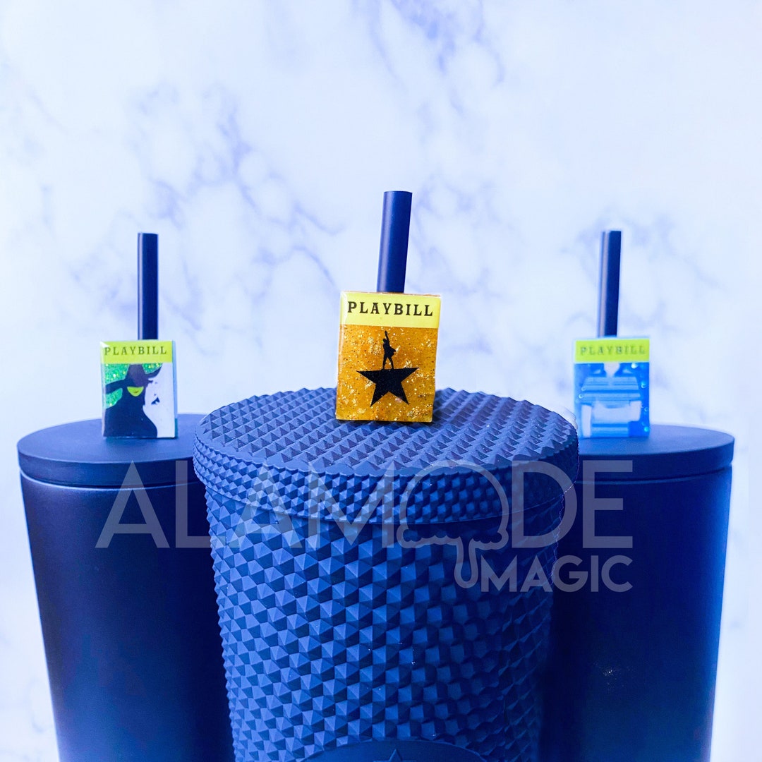 Broadway Straw Topper Musical Theatre Resin Glitter Playbill Straw ...
