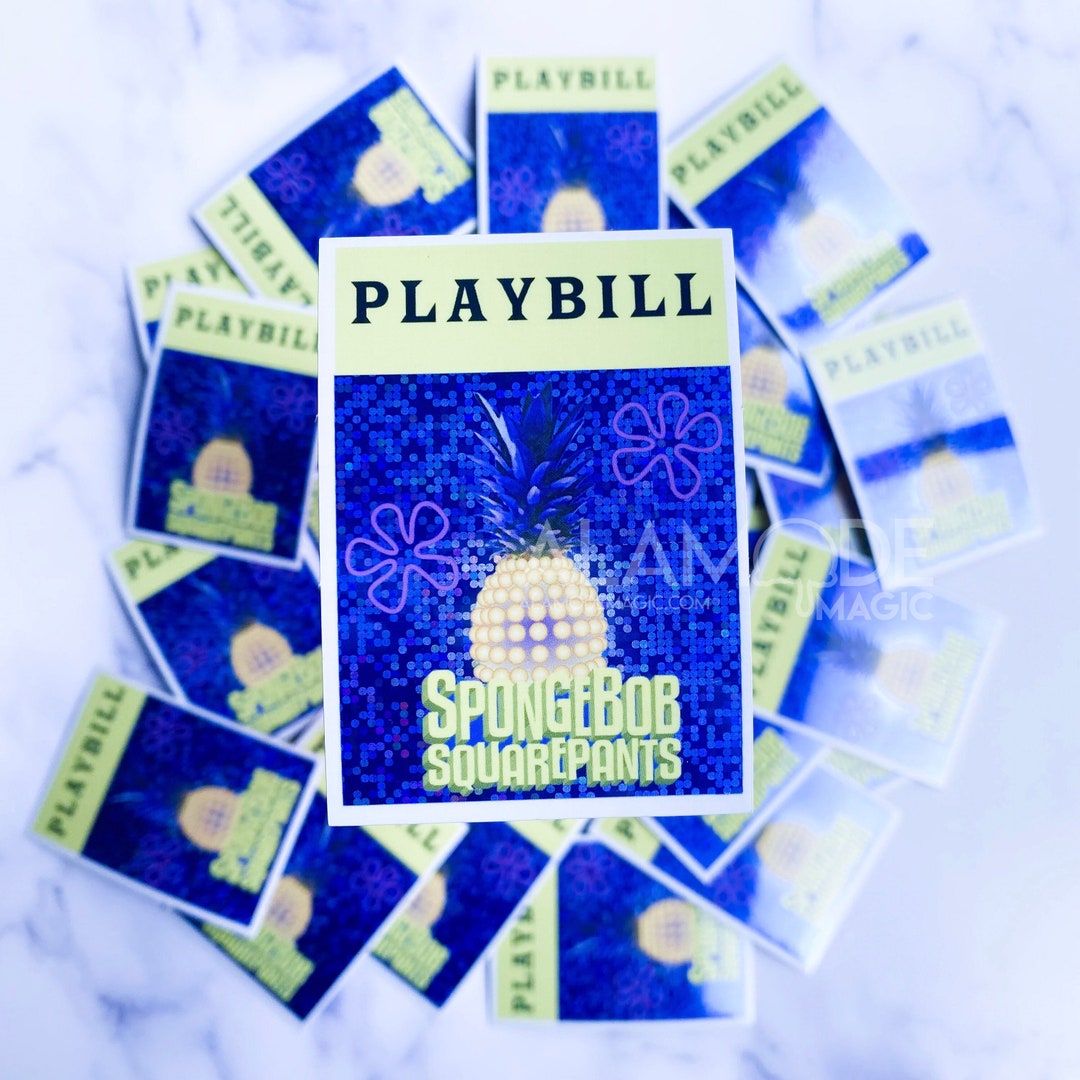 Spongebob Squarepants Musical Glitter Vinyl Broadway Playbill Sticker ...