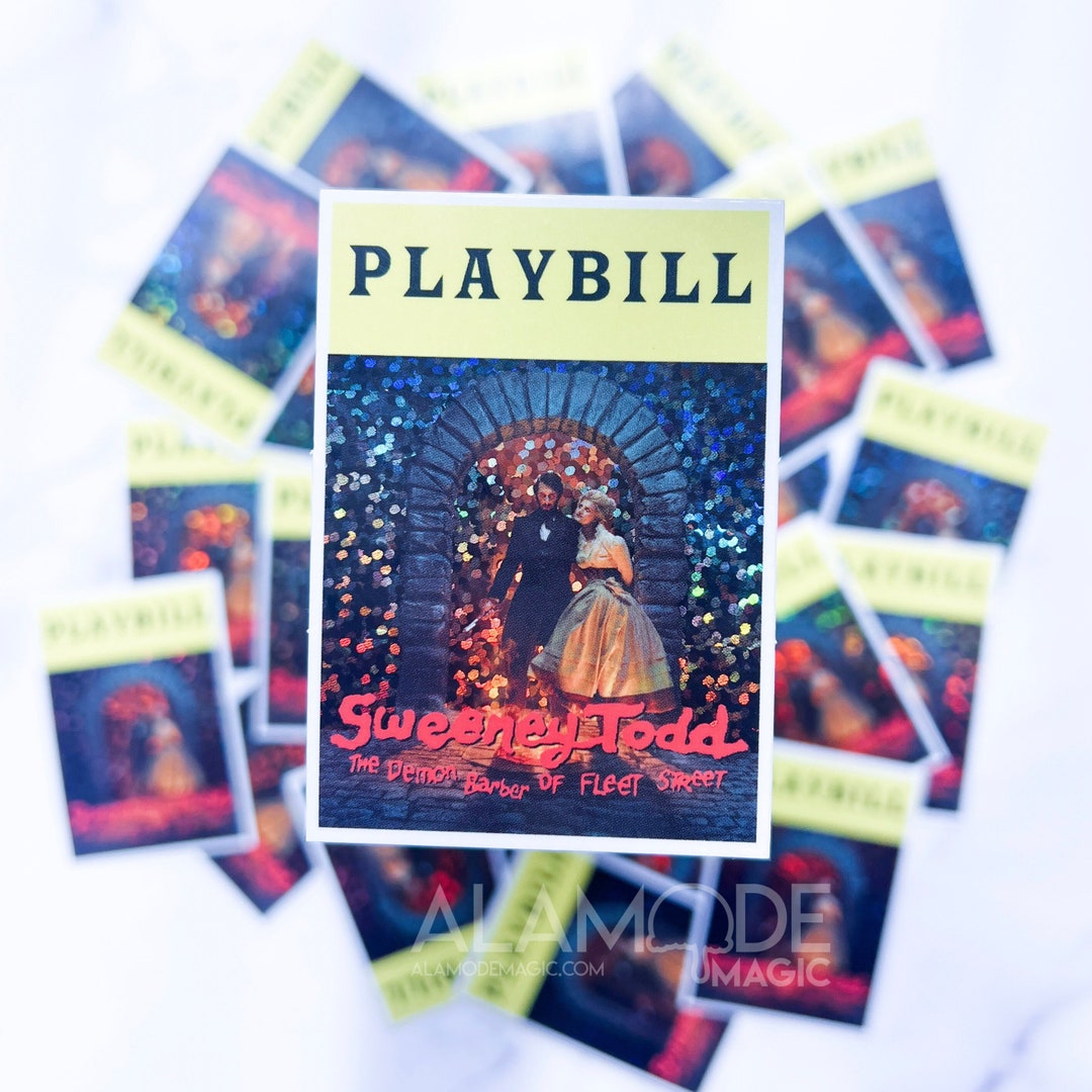 Sweeney Todd Glitter Playbill Sticker 2x3 Josh Groban Broadway Musical ...