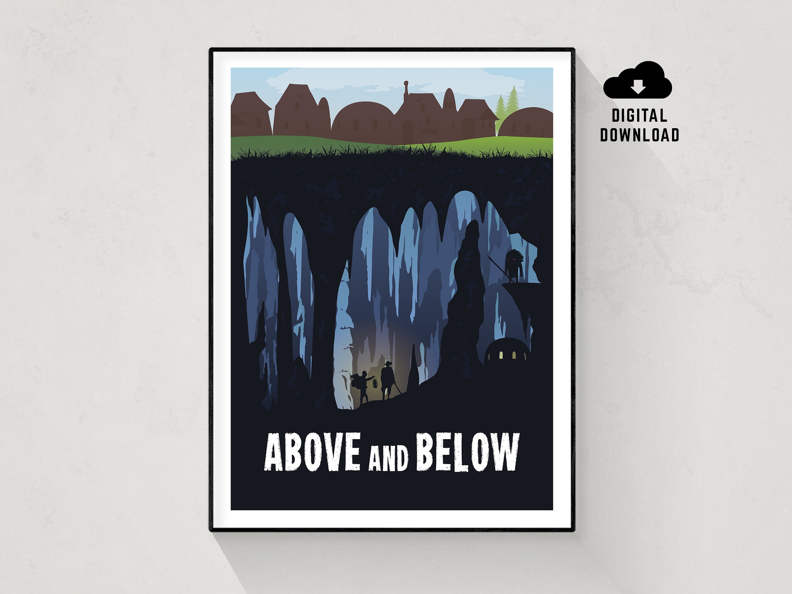 Above and Below Board Game Poster Minimalist Wall Art - Etsy