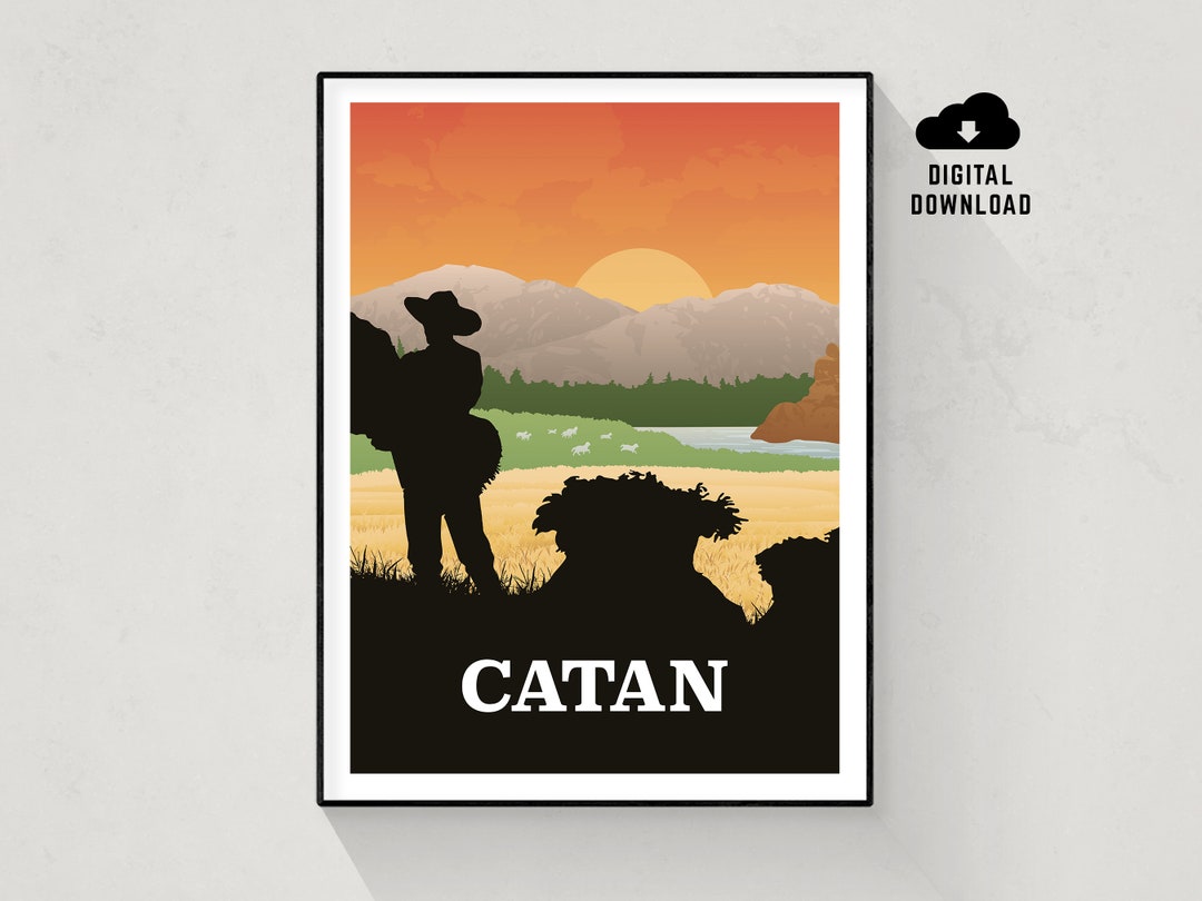 Catan, Board Game Poster, Minimalist Wall Art, Instant Download - Etsy