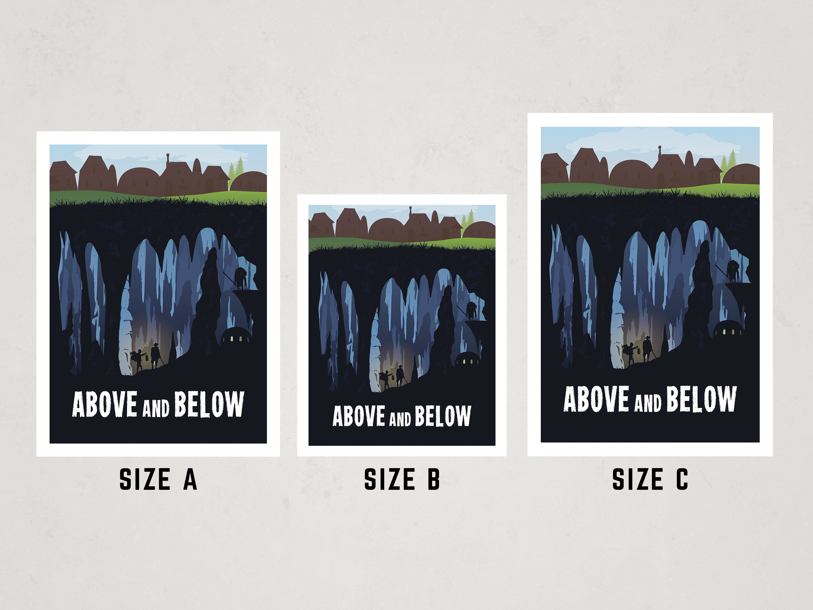 Above and Below Board Game Poster Minimalist Wall Art - Etsy