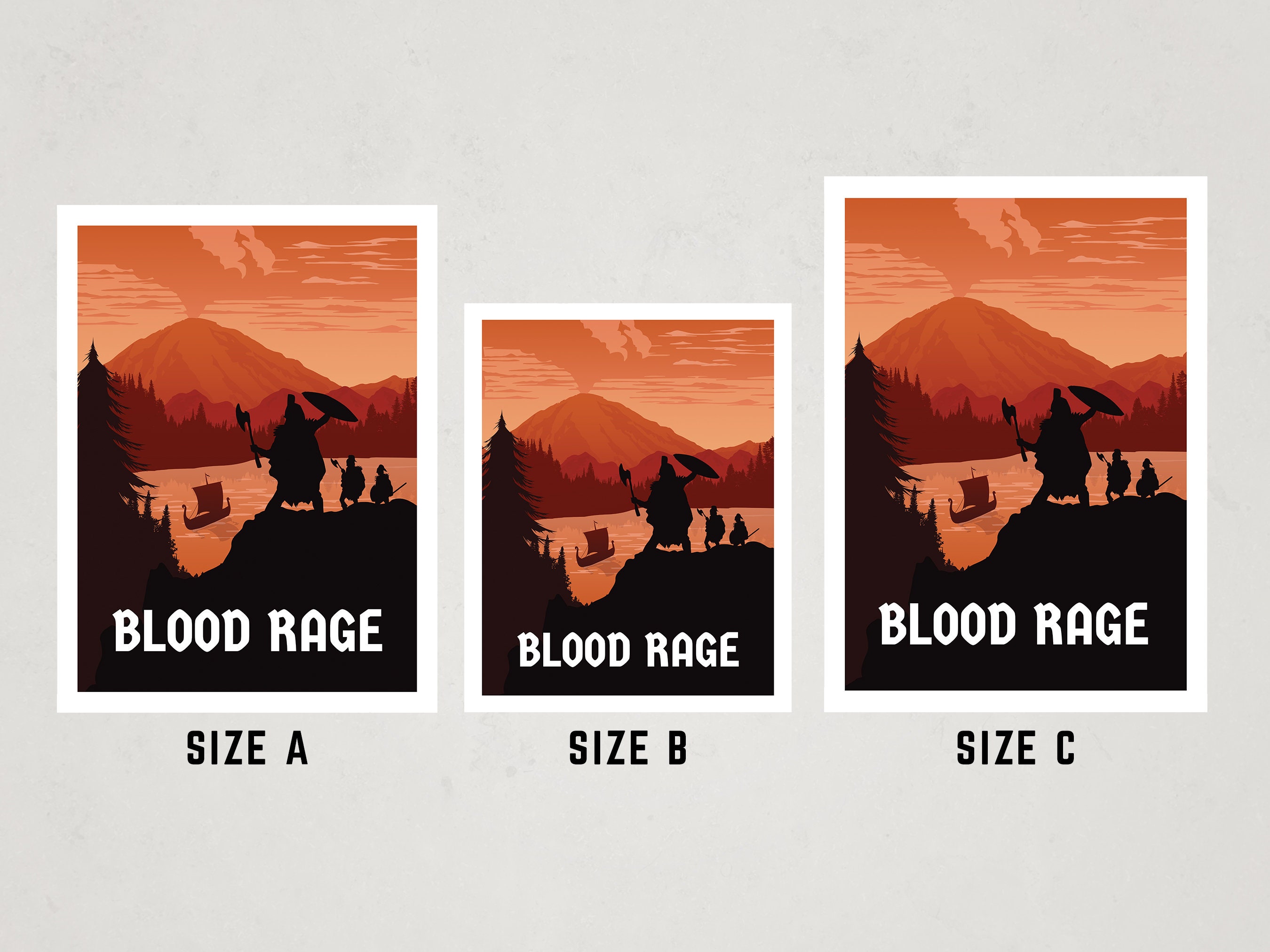 Blood Rage Board Game Poster Minimalist Wall Art Instant - Etsy