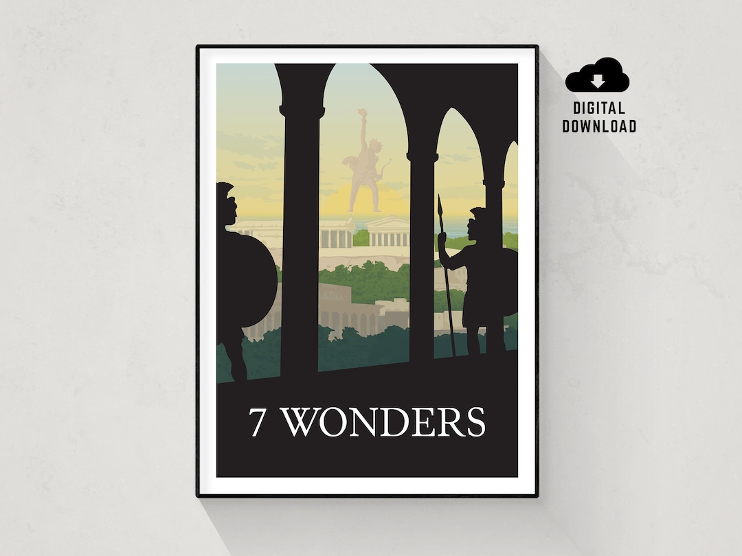7 Wonders, Board Game Poster, Minimalist Wall Art, Instant Download - Etsy