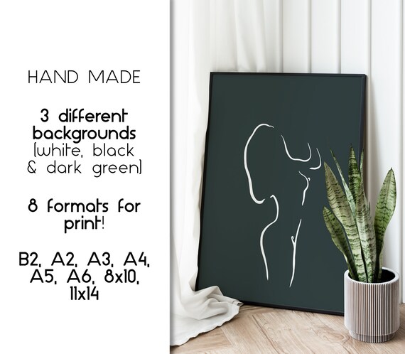 Woman Line Art Big Poster Female Body Simple Wall Print | Etsy