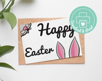 Happy Easter Printable Card / Instant Download PDF / Easter - Etsy