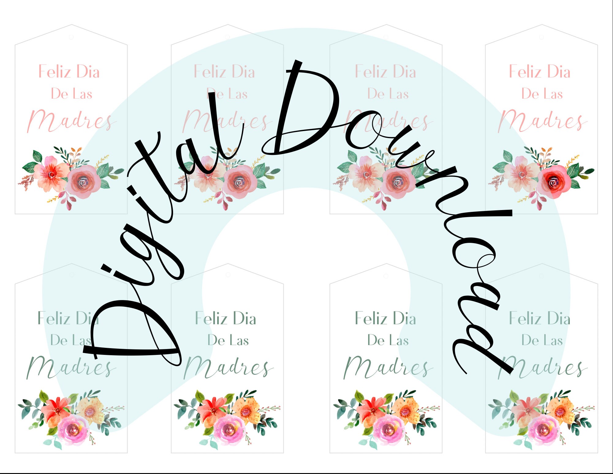 Mother’s Day Gift Tags, Dia De Las Madres Gift Tags, Mother’s Day Gift ...