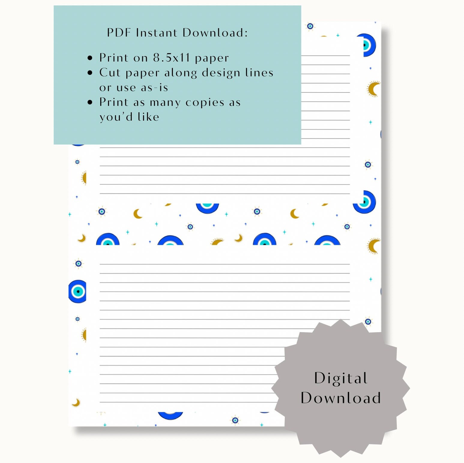 Evil Eye Printable Notepad Bundle - Etsy