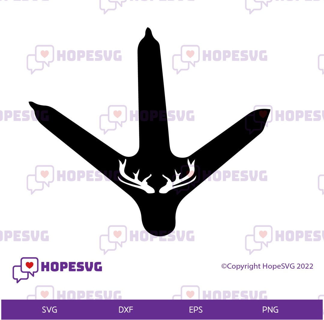 Turkey Tracks With Antlers SVG Design (svg, Dxf, Png, Eps) Silhouette ...