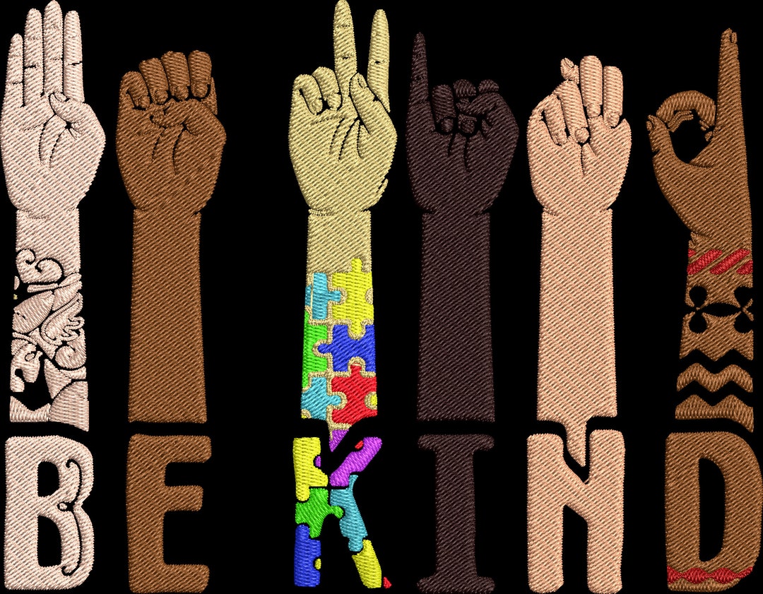 Be Kind Sign Embroidery Designs | Digital Embroidery Patterns Files for ...