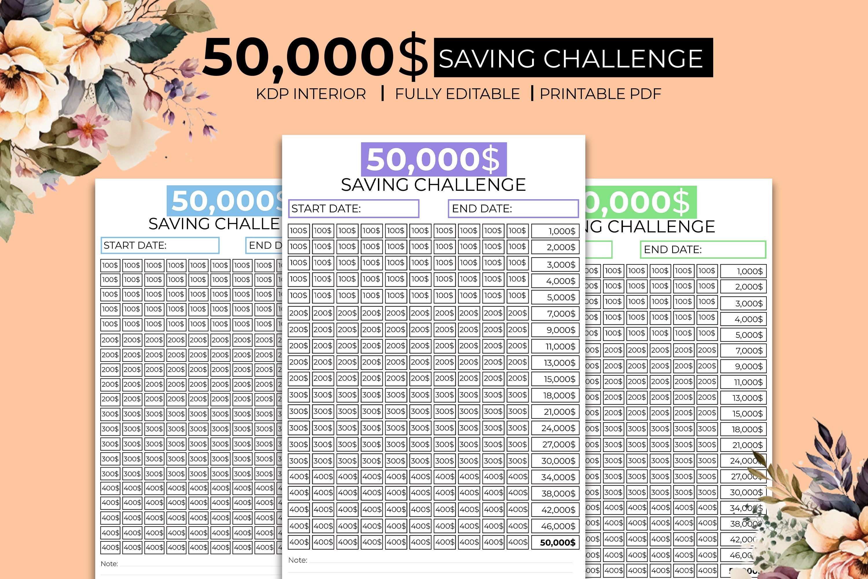 50,000 Saving Challenge - Etsy