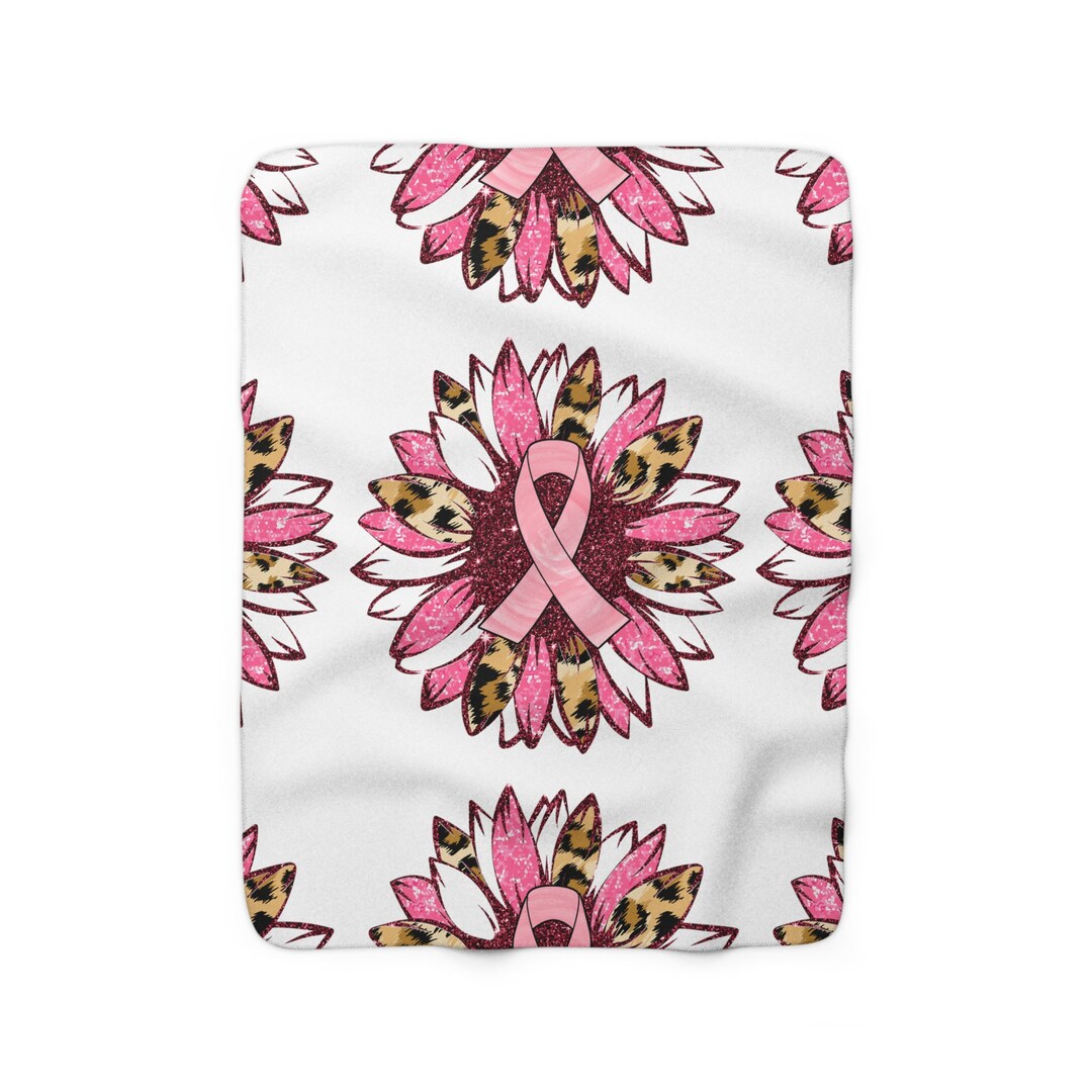 Breast Cancer Ribbon Sherpa Fleece Blanket - Etsy